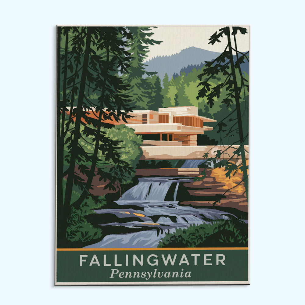 Pennsylvania - Fallingwater | Paint by Numbers Kit – Wander Painting