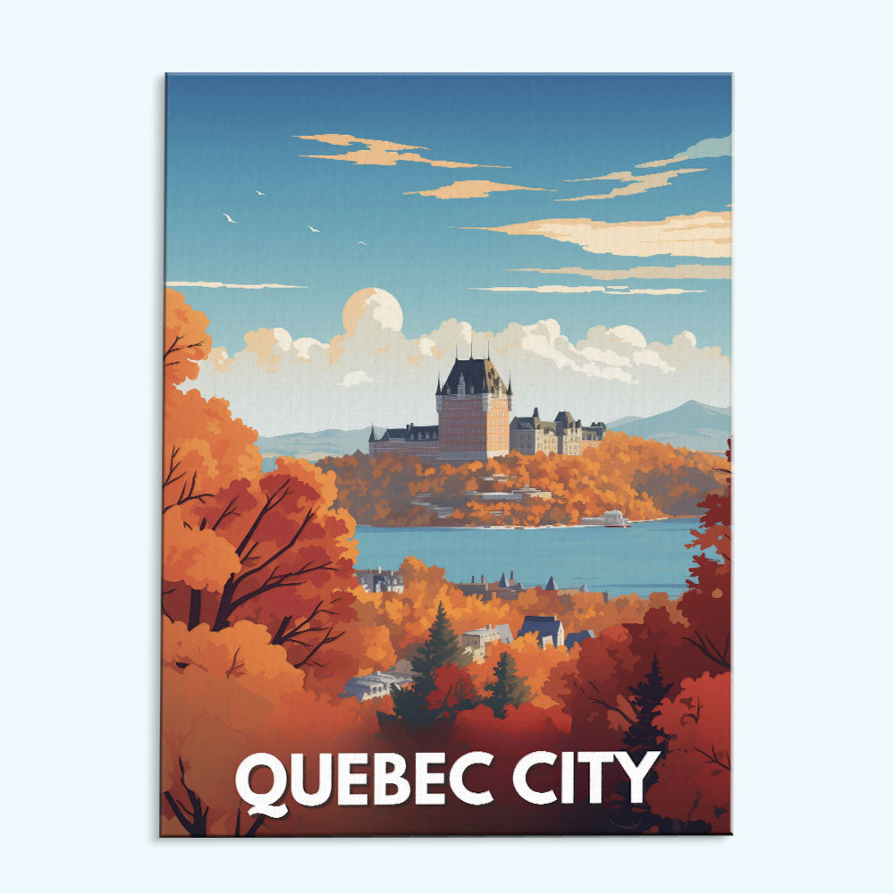 Quebec City Travel Poster | Paint by Numbers Kit – Wander Painting