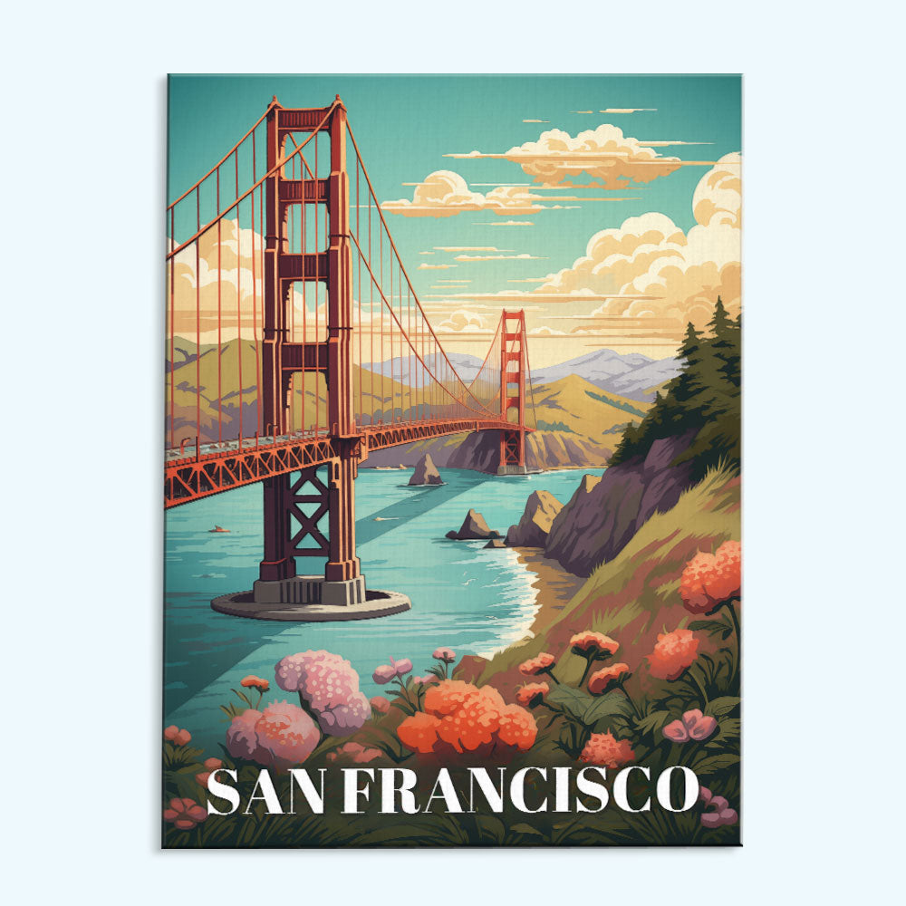 San Francisco Travel Poster | Paint by Numbers Kit – Wander Painting