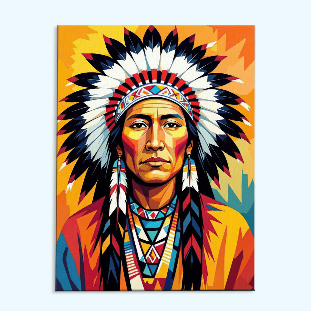 Noble Chief - Native American | Paint by Numbers Kit – Wander Painting