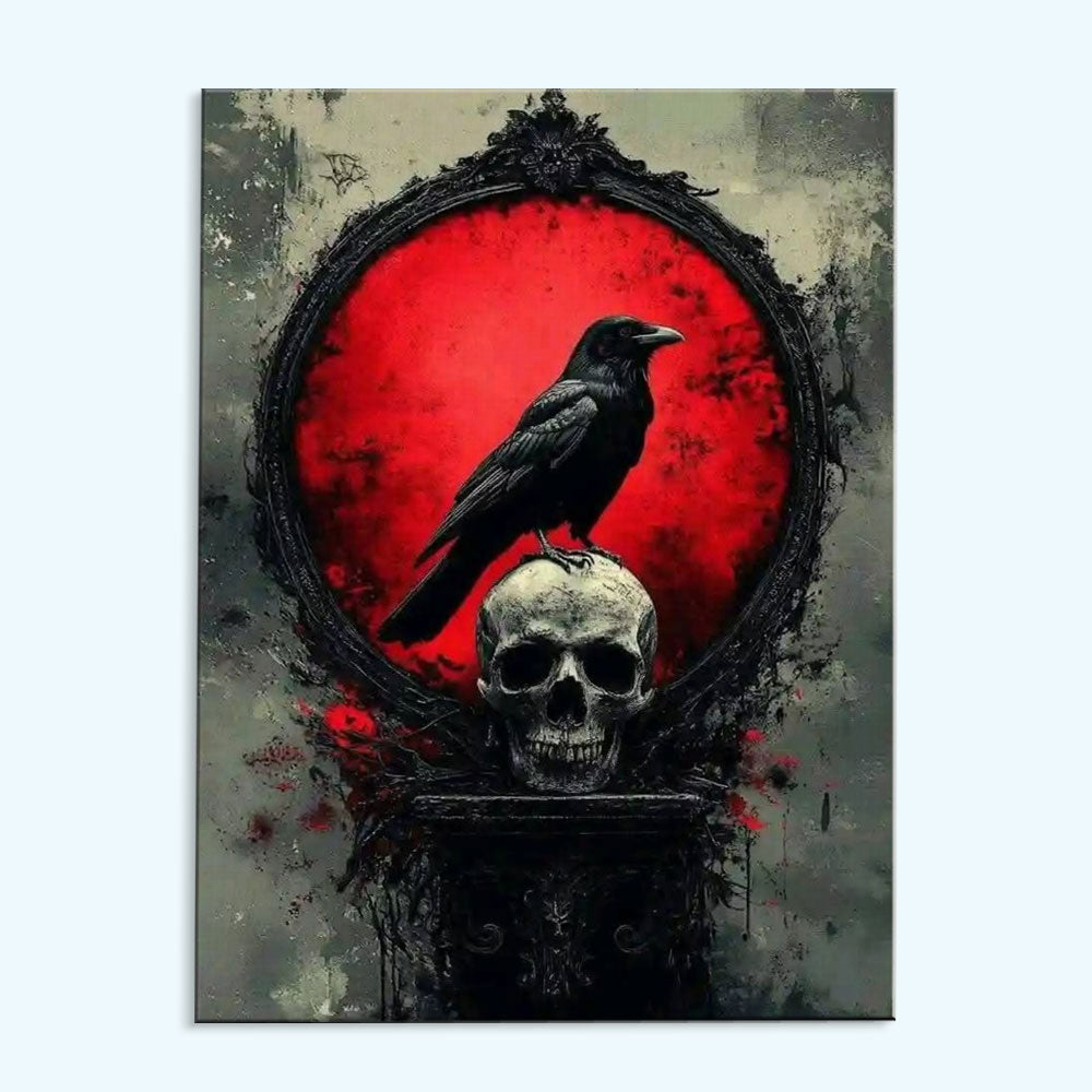 Raven and Skull in the Blood Glass | Paint by Numbers Kit – Wander Painting