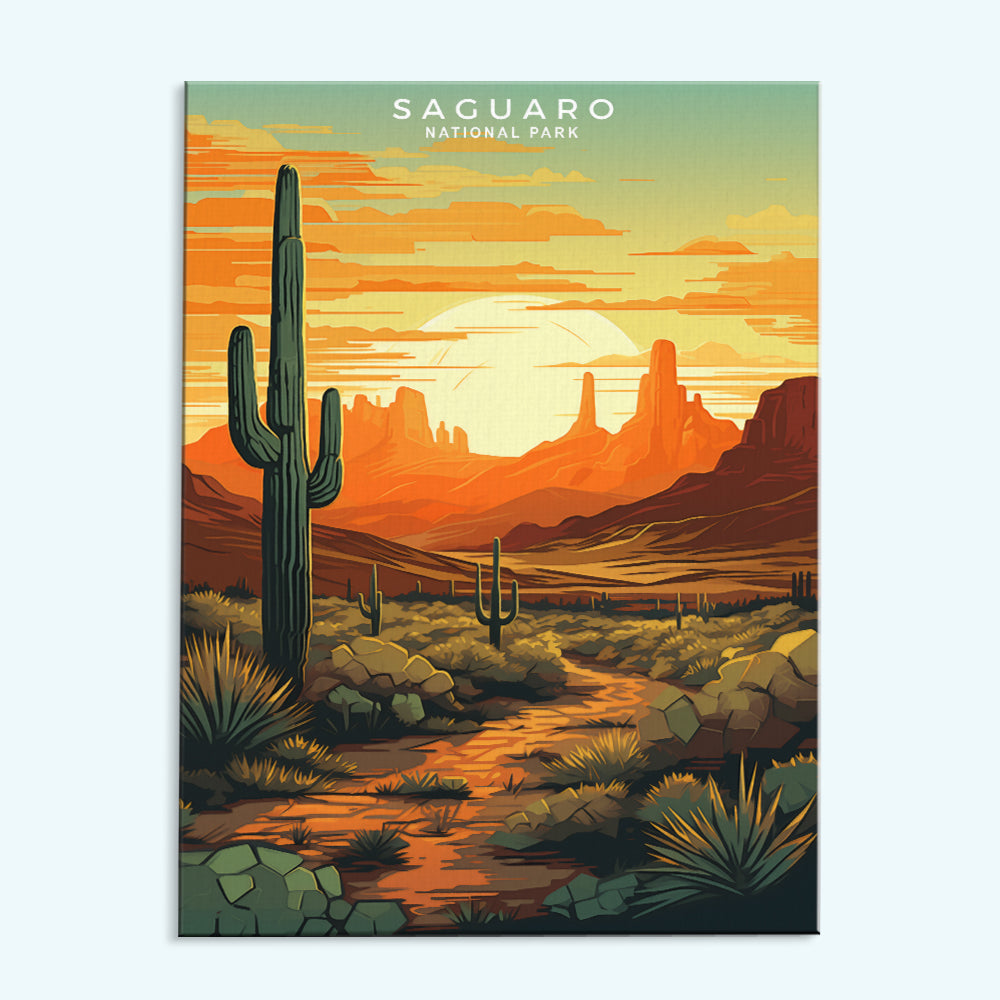 Saguaro National Park | Paint by Numbers Kit – Wander Painting