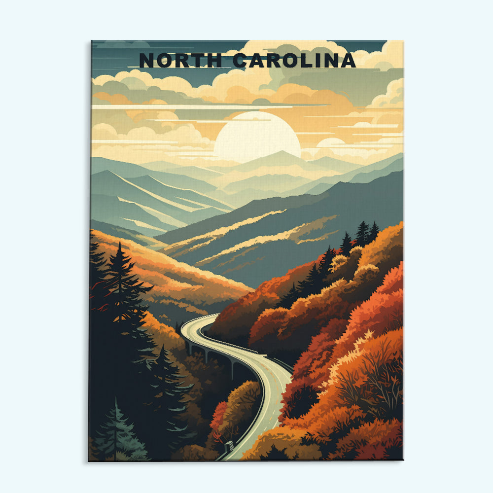 North Carolina U.S. State | Paint by Numbers Kit – Wander Painting