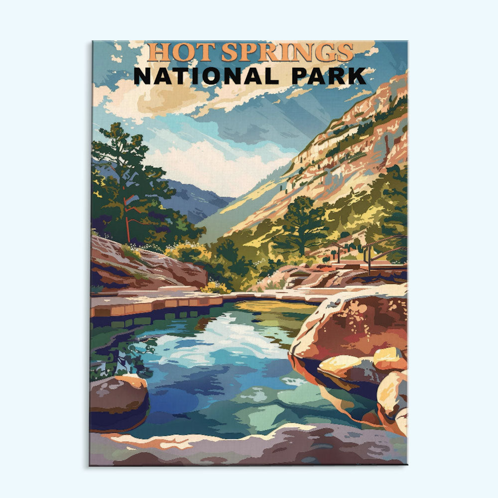 Hot Springs National Park Vintage | Paint by Numbers Kit – Wander Painting
