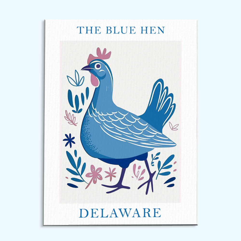 Delaware State Bird Blue Hen | Paint by Numbers Kit – Wander Painting