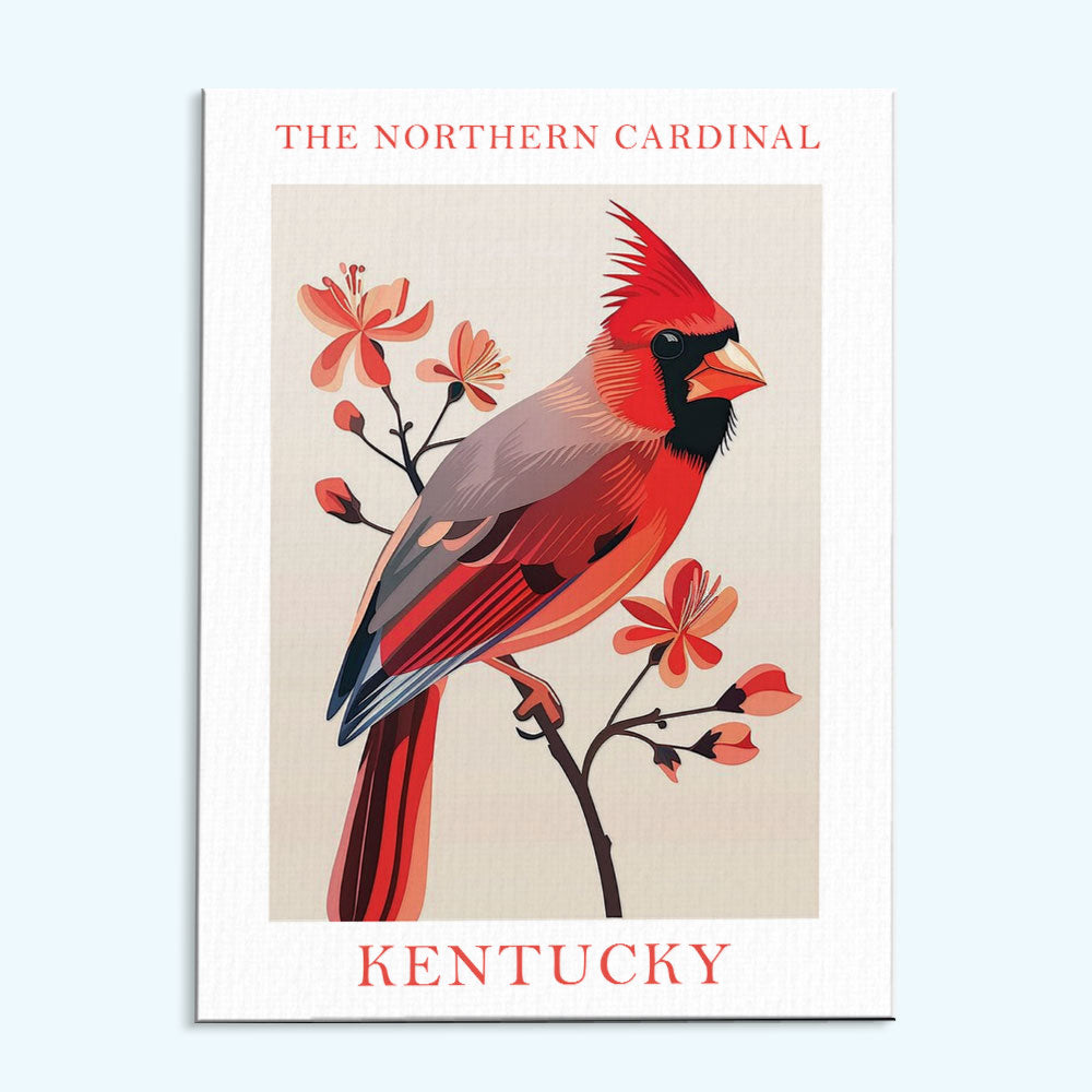 Kentucky State Bird Northern Cardinal | Paint by Numbers Kit – Wander ...