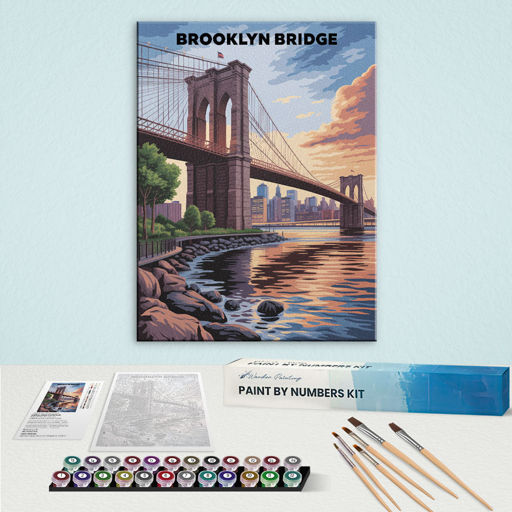 Brooklyn Bridge, USA | Paint by Numbers Kit – Wander Painting