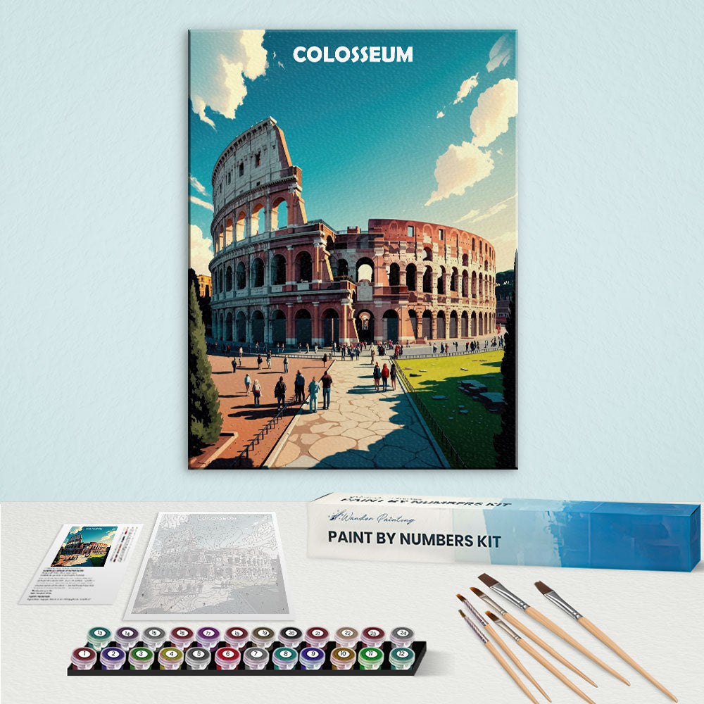 Colosseum, Italy - World Heritage | Paint by Numbers Kit – Wander Painting