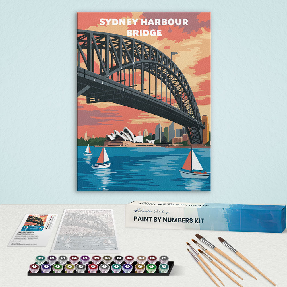 Sydney Harbour Bridge, Australia | Paint by Numbers Kit – Wander Painting