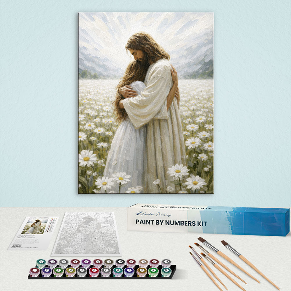Jesus Hugging a Woman | Paint by Numbers Kit – Wander Painting