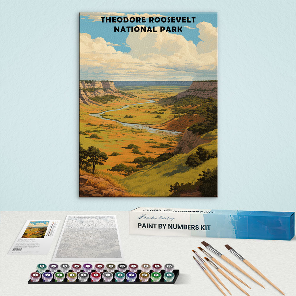 Theodore Roosevelt National Park | Paint by Numbers Kit – Wander Painting