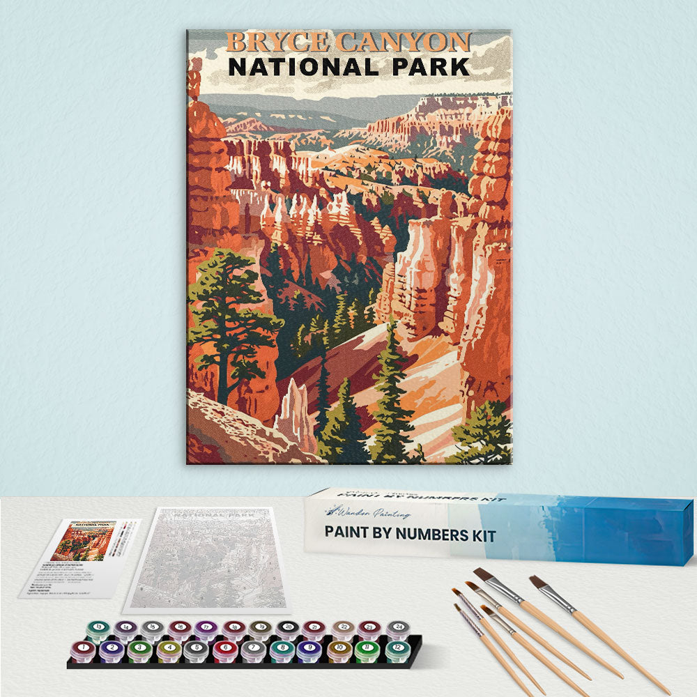 Bryce Canyon National Park Vintage | Paint by Numbers Kit – Wander Painting